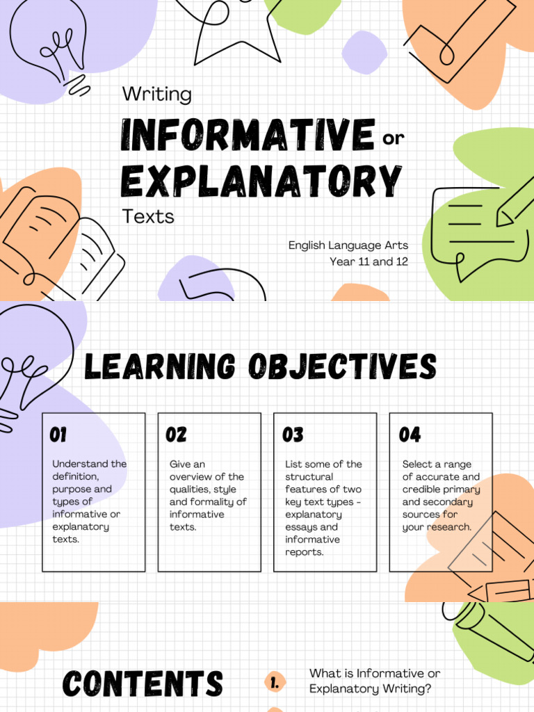 Writing Informative or Explanatory Texts English Presentation in ...