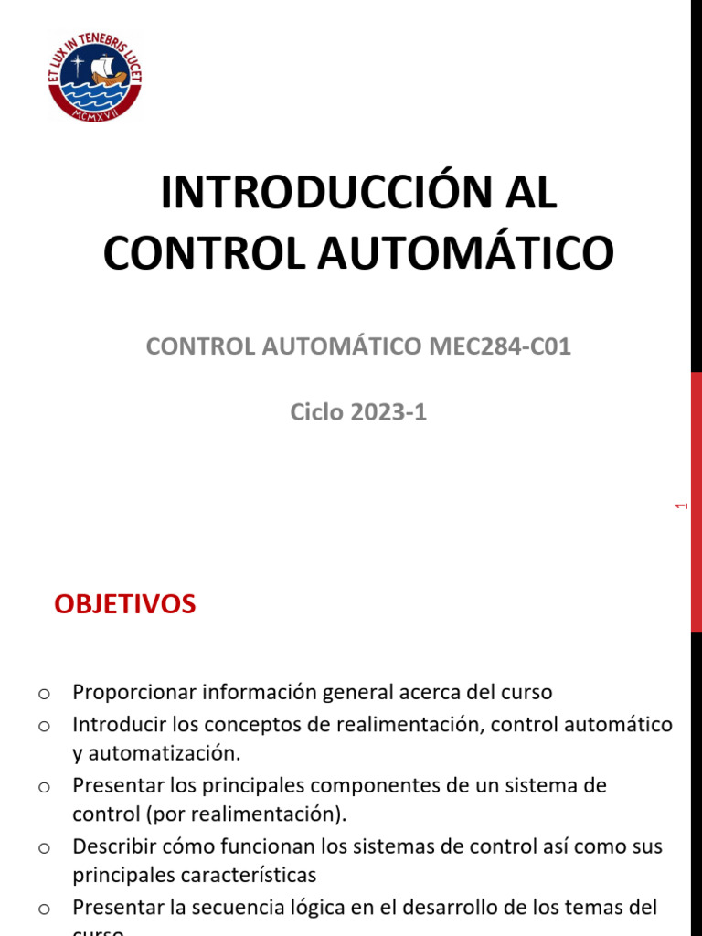 Introducción al Control Automático | PDF | Sistema de control ...