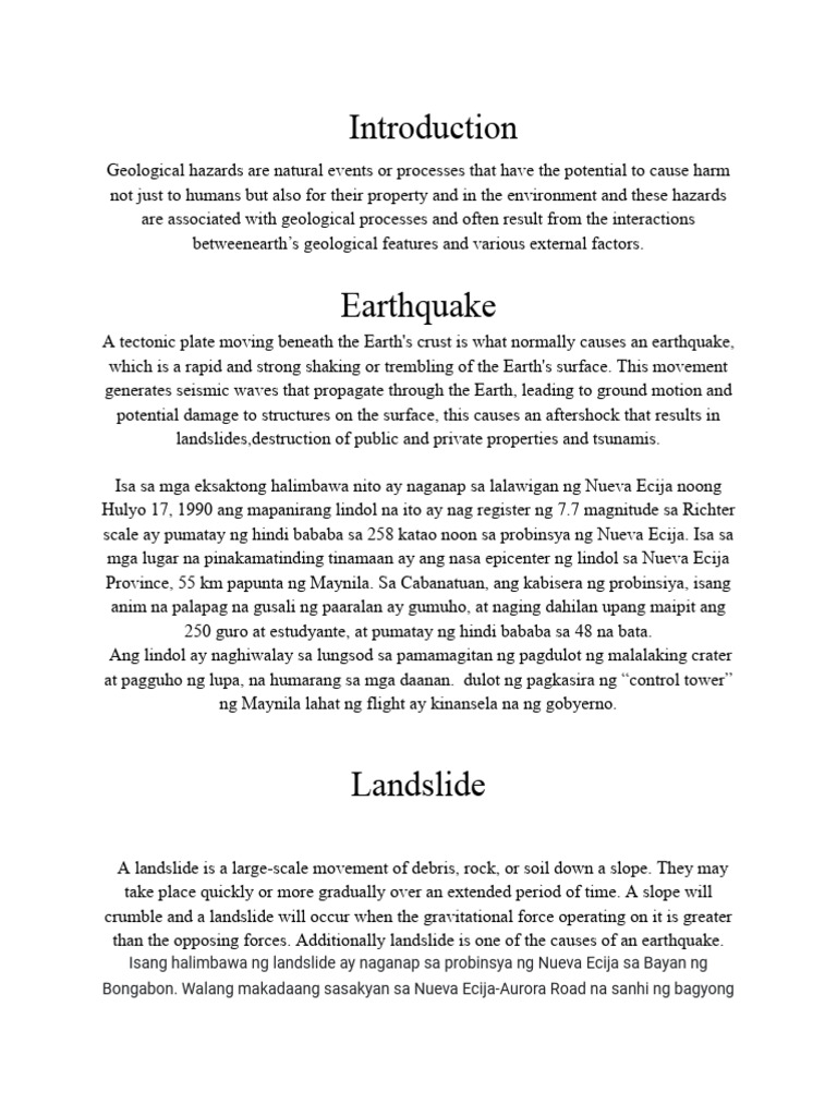 Geological-Hazards-effects-and-precautions-1 | PDF | Earthquakes ...
