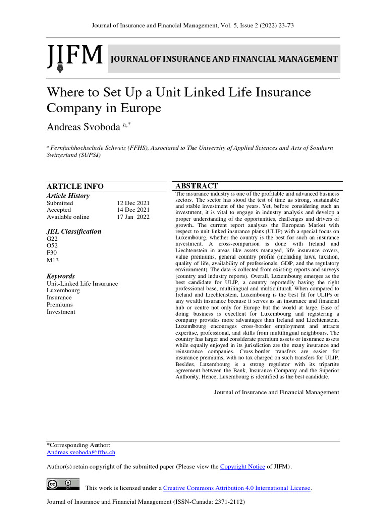 Where To Set Up A Unit Linked Life Insur | PDF | Insurance | Life Insurance