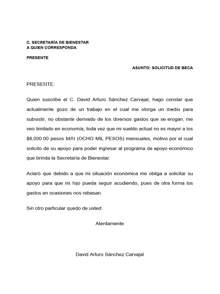 Escrito Libre Beca | PDF