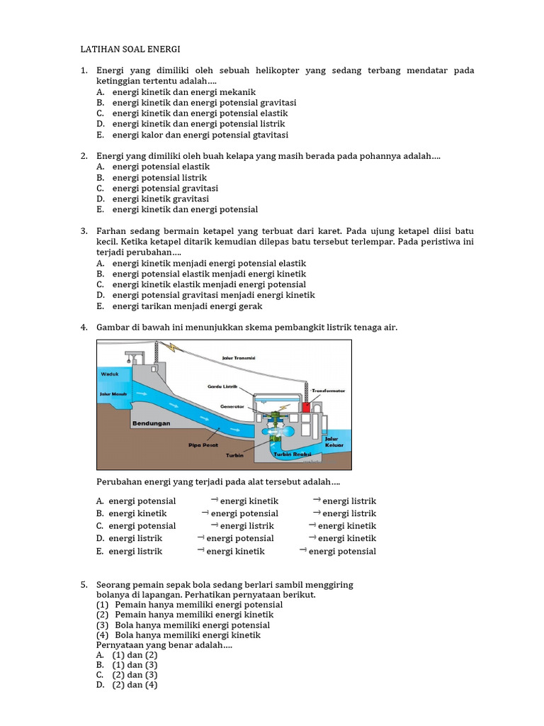 Latihan Soal Energi Kelas X | PDF | Sains & Matematika