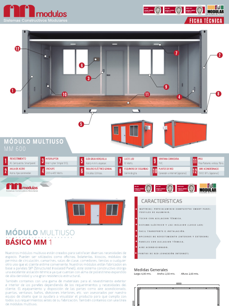 Ficha Modulos Multiusos Basicos MM 600 | PDF