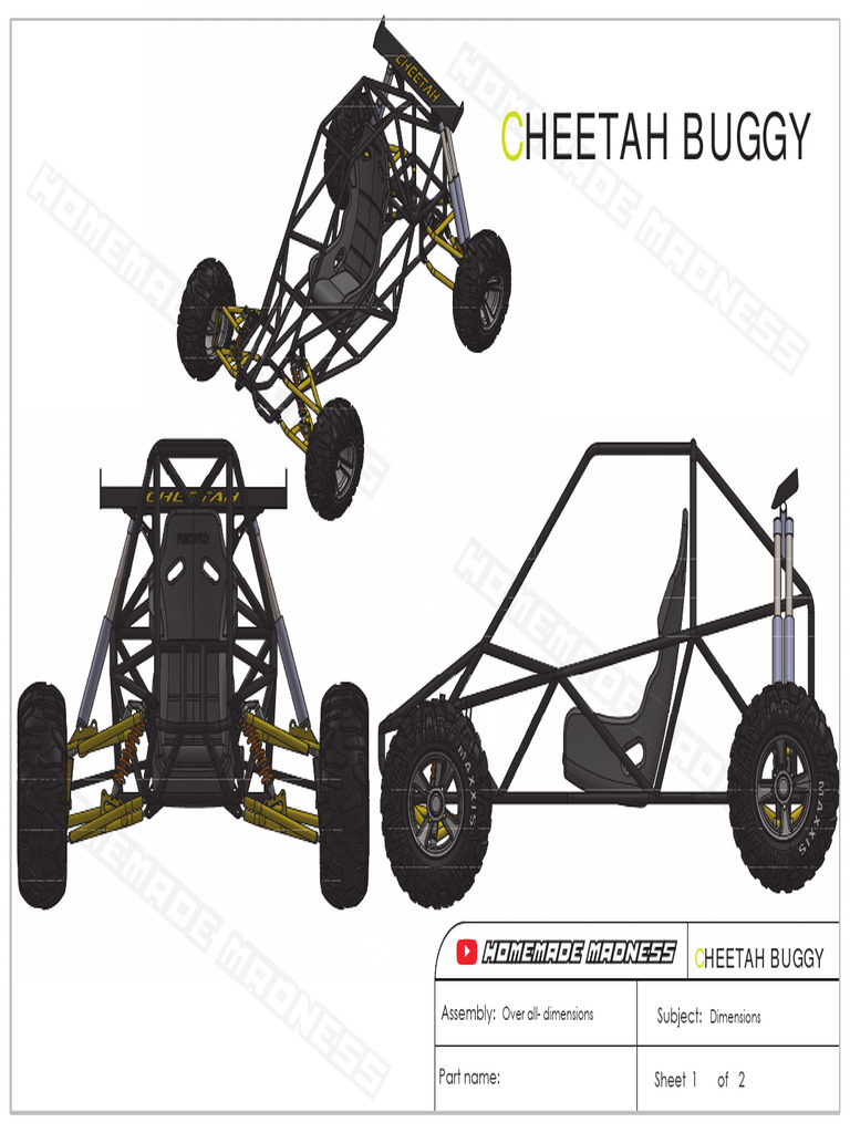 Cheetah Buggy Dimensions and Plans | PDF