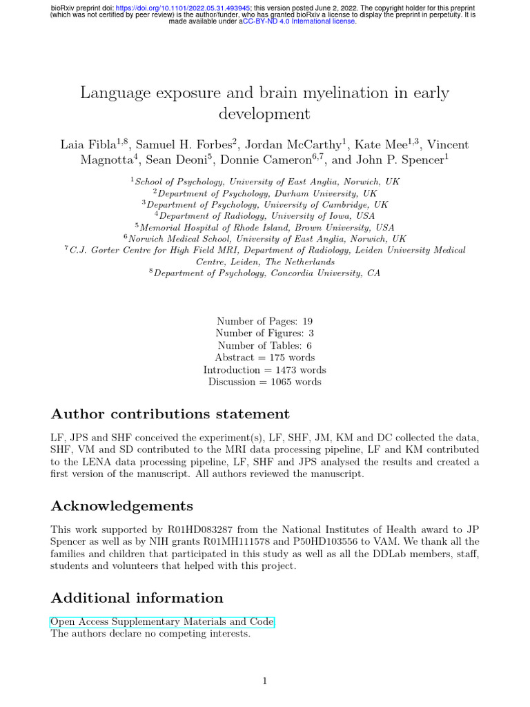 Fibla (2022) Language Exposure and Brain Myelination in Early ...