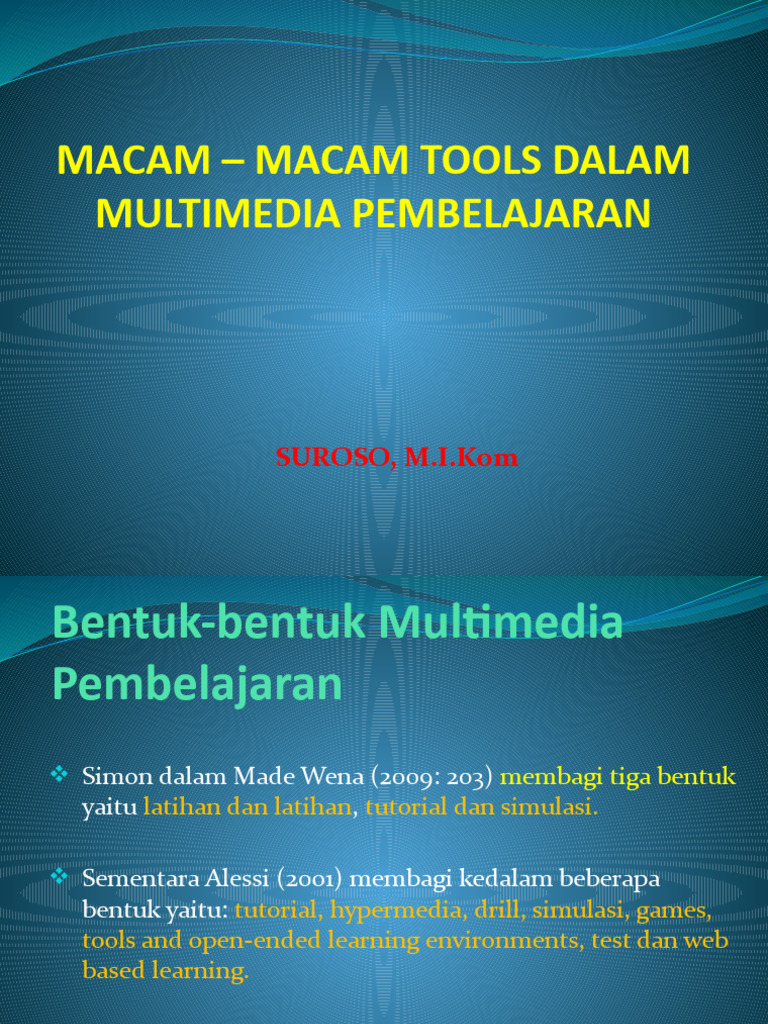 Macam - Macam Tools Dalam Multimedia Pembelajaran | PDF