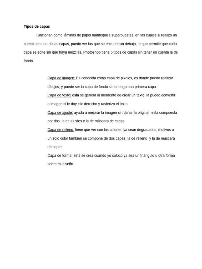 Tipos de Capas Photoshop | PDF
