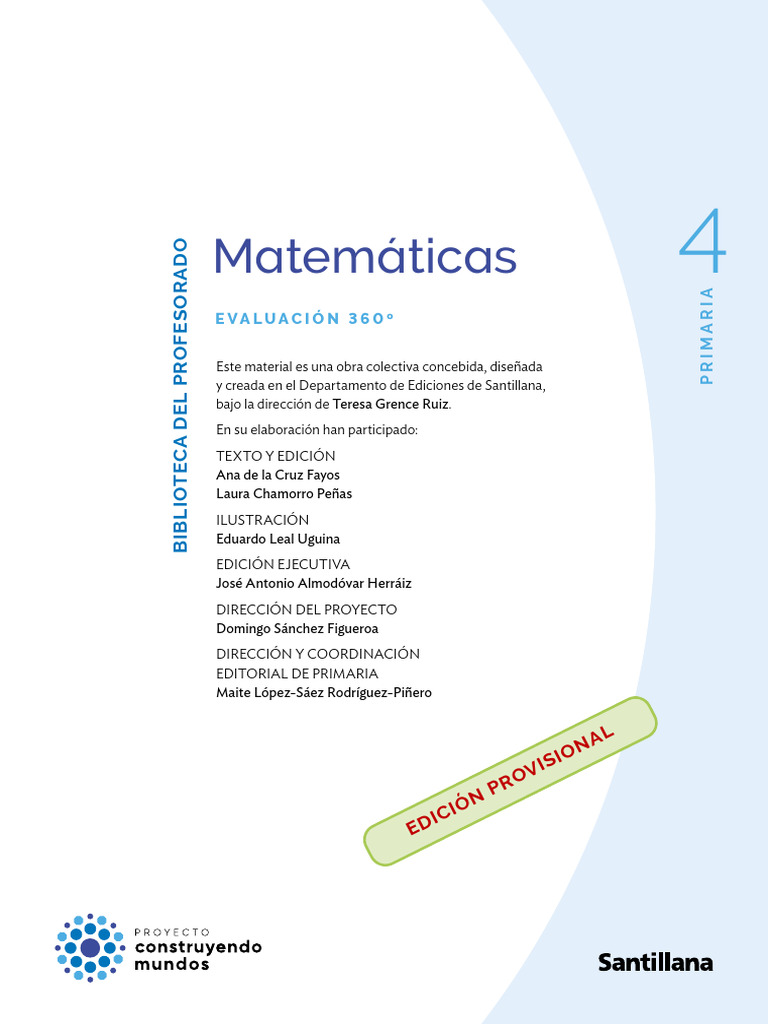 Muestra Evaluacion 360º Matematicas 4prim CM Cast | PDF | Evaluación | Aprendizaje