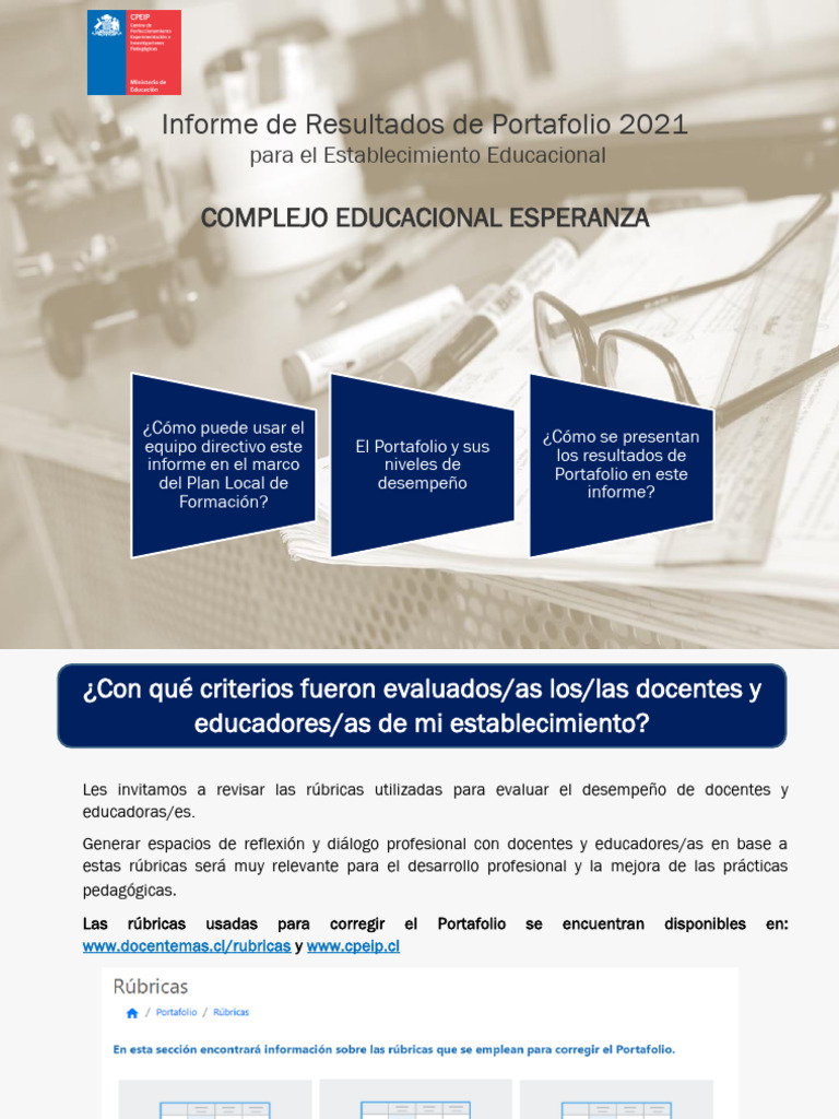 Informe de Resultados de Portafolio 2021: Complejo Educacional ...