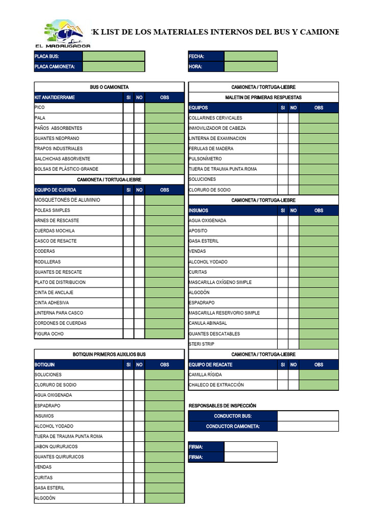 Reg-Sst-014 Check List de Implementos de Bus | PDF | Materiales de ... Reg-Sst-014 Check List de Implementos de Bus | PDF | Materiales de ...
