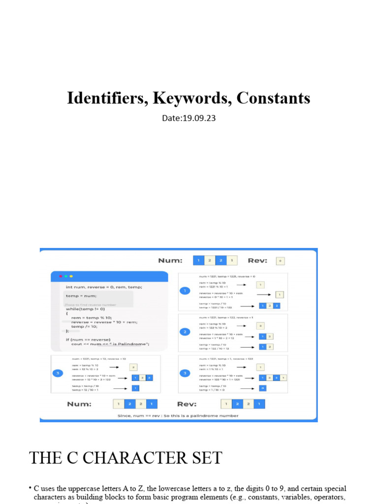 Indentifiers, Keywords, Constants | PDF | Integer (Computer Science) | Bit