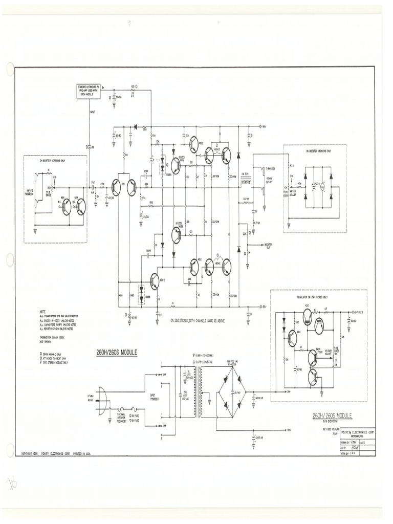 Peavey 260s 260h Schematic | PDF