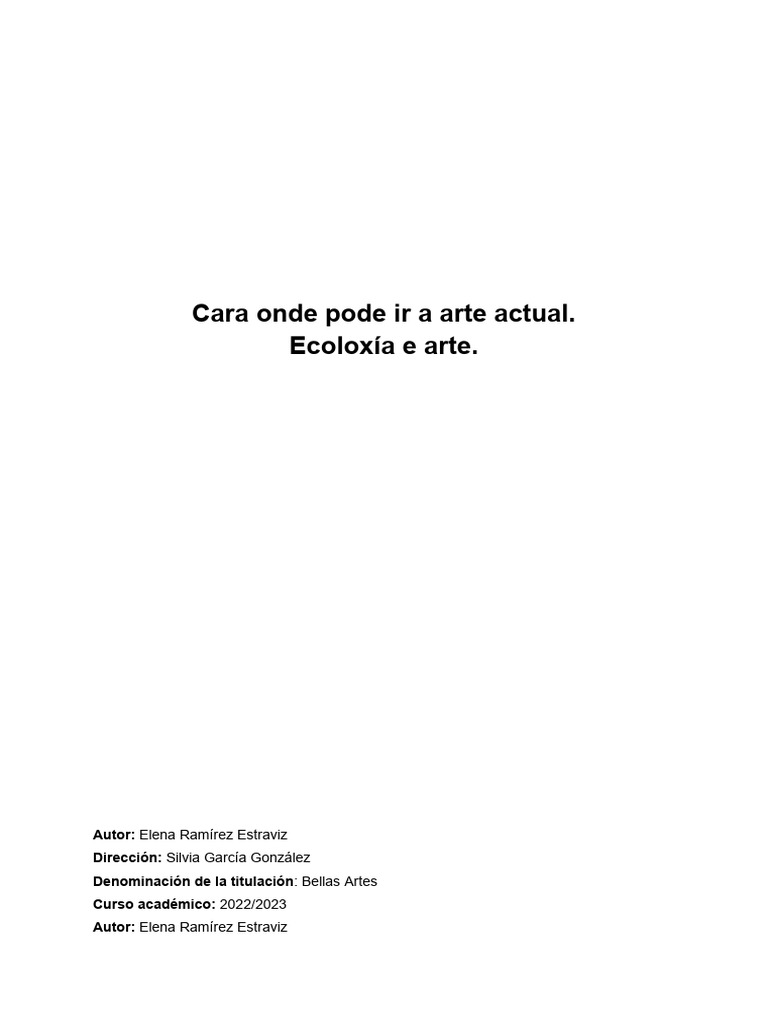 Ecoloxía e Arte | PDF | Naturaleza