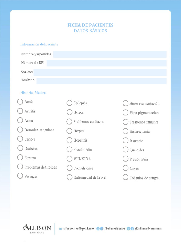 Ficha de Pacientes Asc | PDF