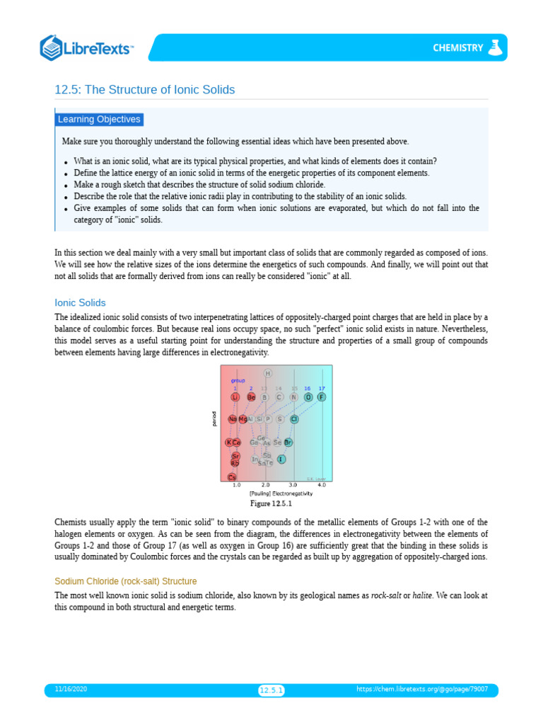 The Structure Of Ionic Solids Pdf Ionic Bonding Sodium Chloride