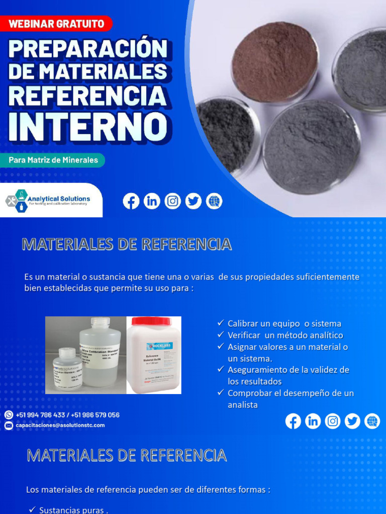 Capacitación_PREPARACIÓN DE MATERIALES DE REFERENCIA INTERNO | PDF | Medición | Análisis de ...