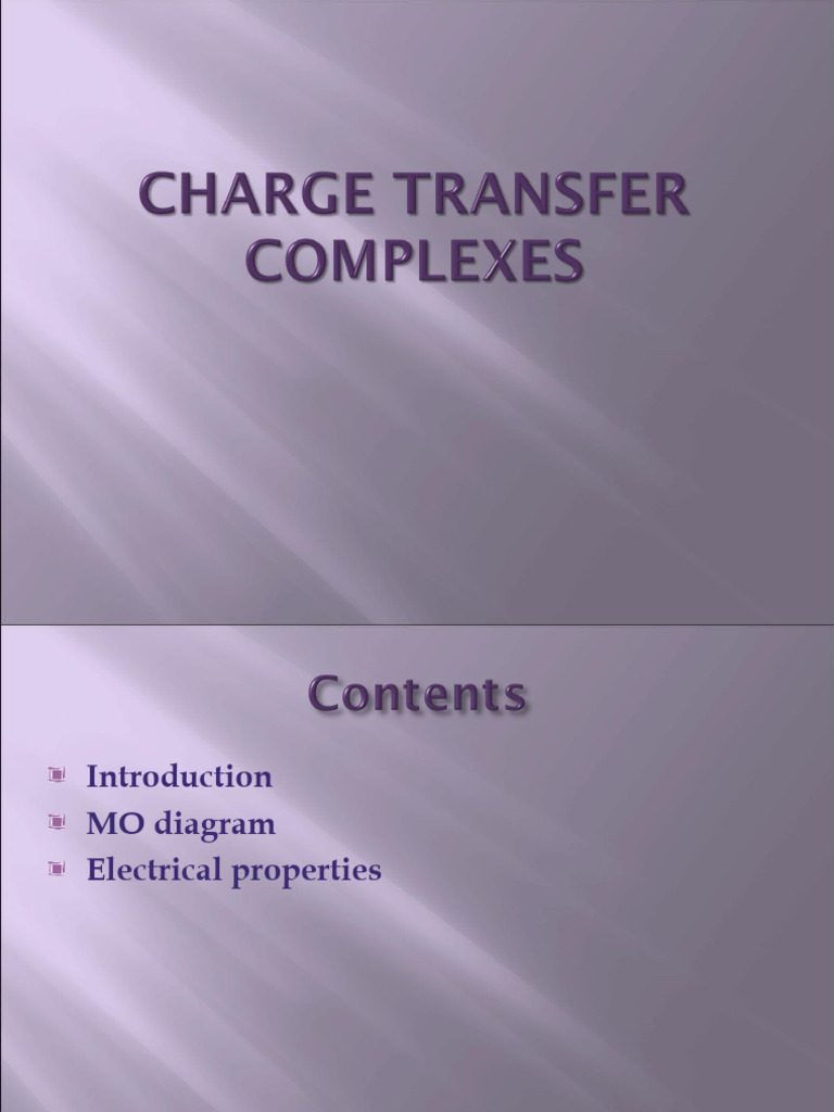 Overview of Charge-Transfer Complexes | PDF | Coordination Complex ...