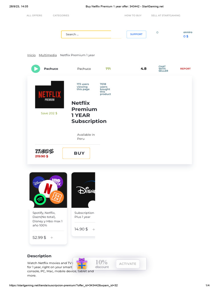 Buy Netflix Premium 1 Year Offer - 343442 | PDF | Netflix | Pay Television