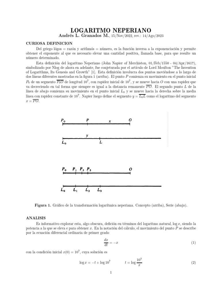 Definición y propiedades del logaritmo neperiano | PDF | Logaritmo ...