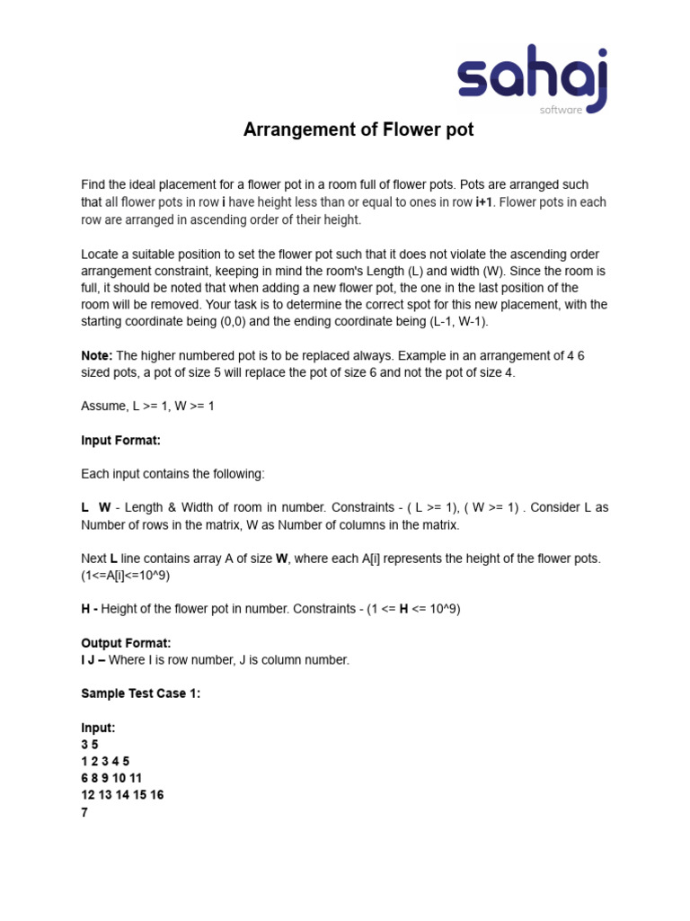 Prob-Arrangement of Flower Pot | PDF | Teaching Methods & Materials | Art