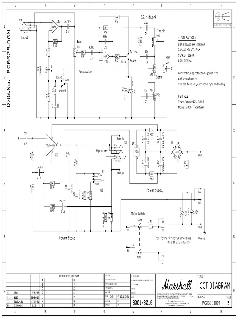 Marshall 8010 Valvestate Schematic | PDF