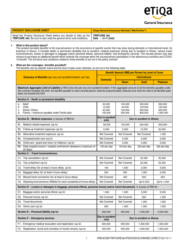 Etiqa Product | PDF | Insurance | Liability Insurance