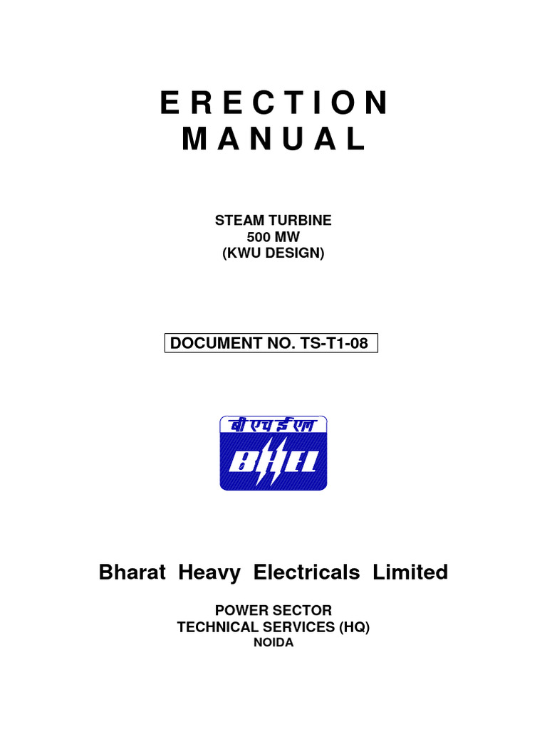 500 MW Turbine Erection Manual Full | PDF | Crane (Machine) | Pump
