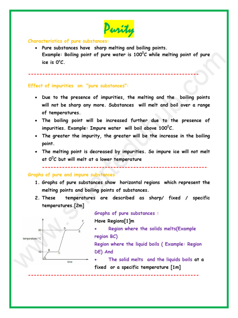 Purity: Characteristics of Pure Substances | PDF