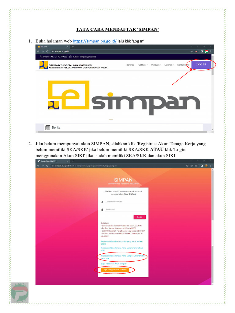 Panduan Registrasi Akun SIMPAN | PDF