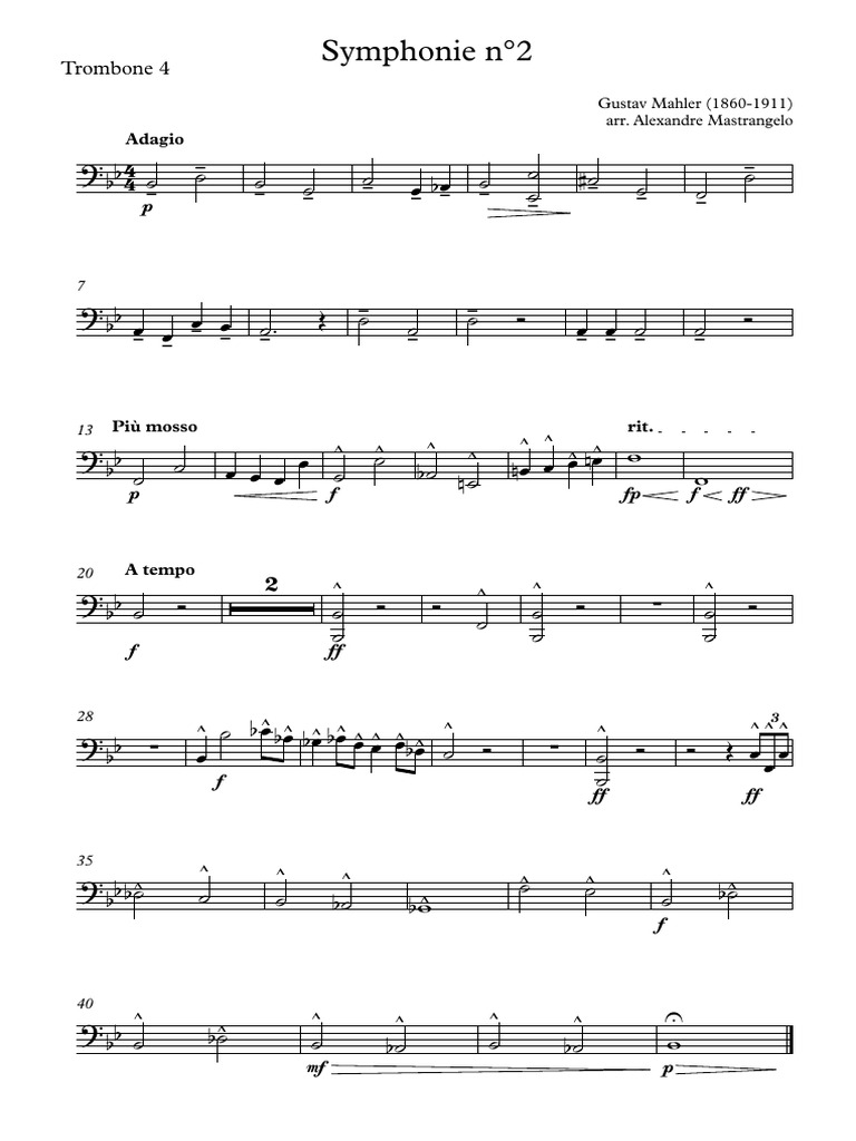 Mahler 2 - Trombone 4 | PDF