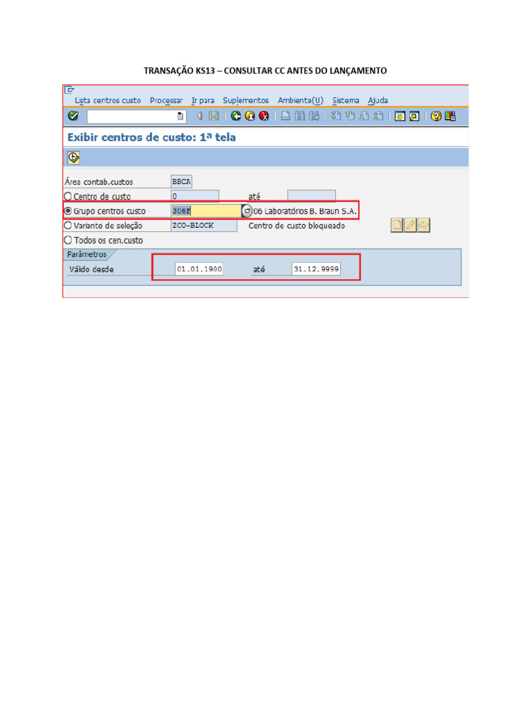 Transação KS13 | PDF
