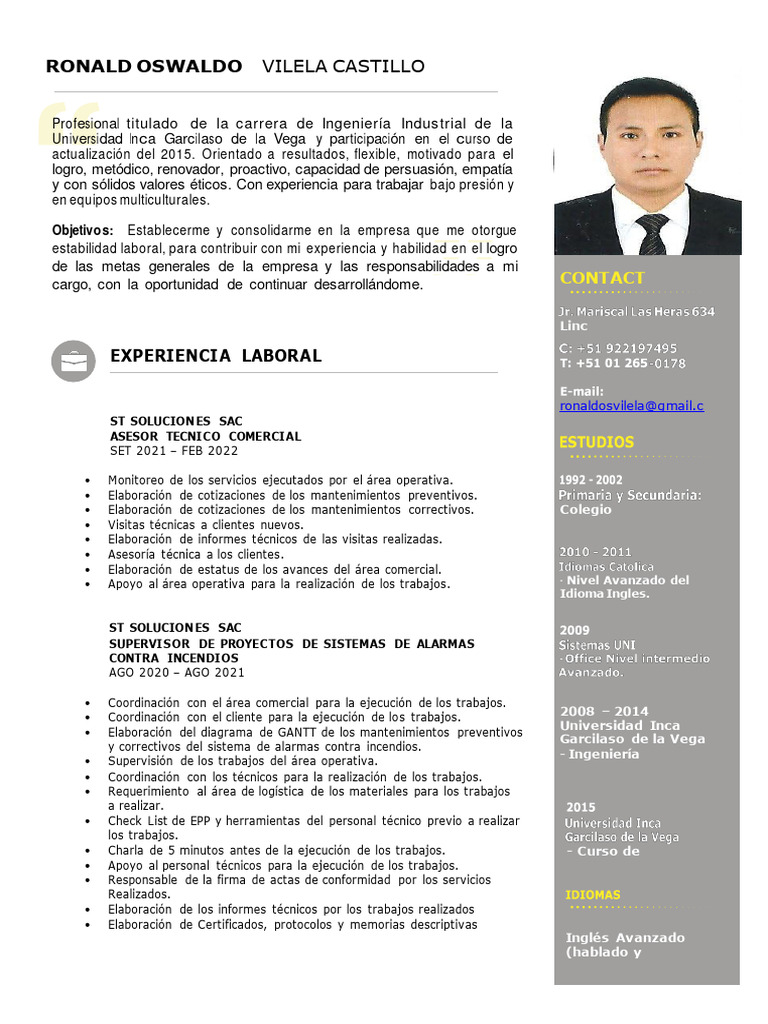 Rovc CV Documentado 2023 | PDF | Negocios