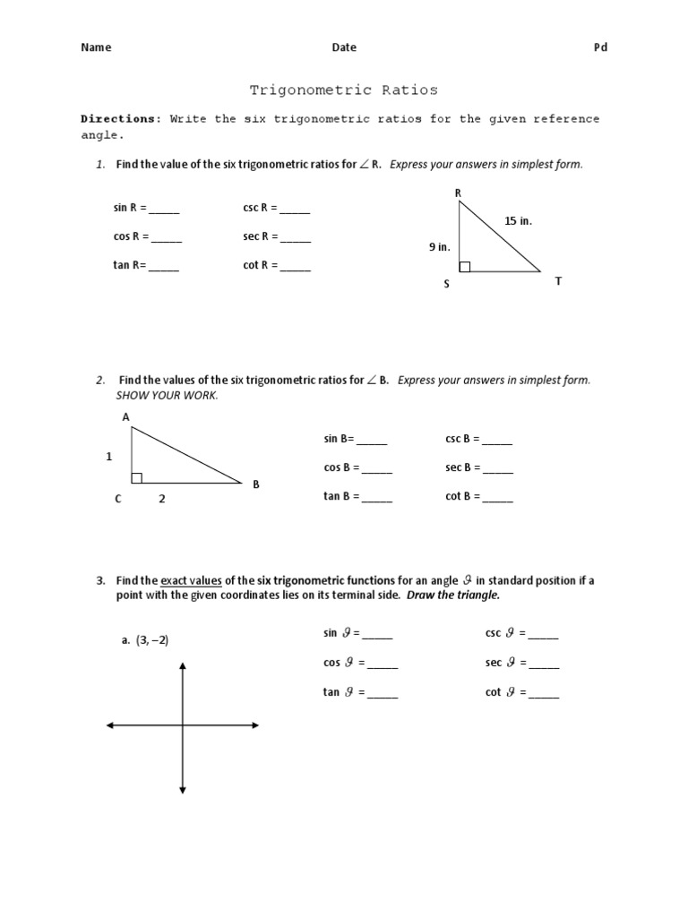 Trigonometric Ratios and Functions Guide | PDF