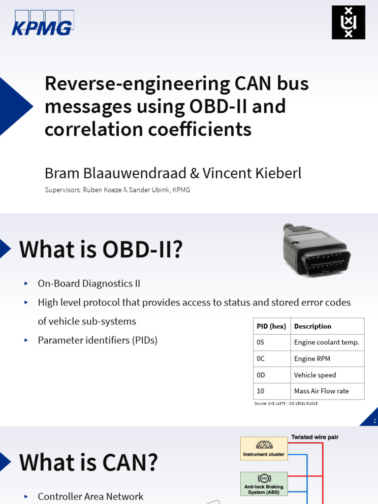 Reverse-Engineering CAN Bus Messages Using OBD-II and Correlation Coefficients | PDF | Computer ...