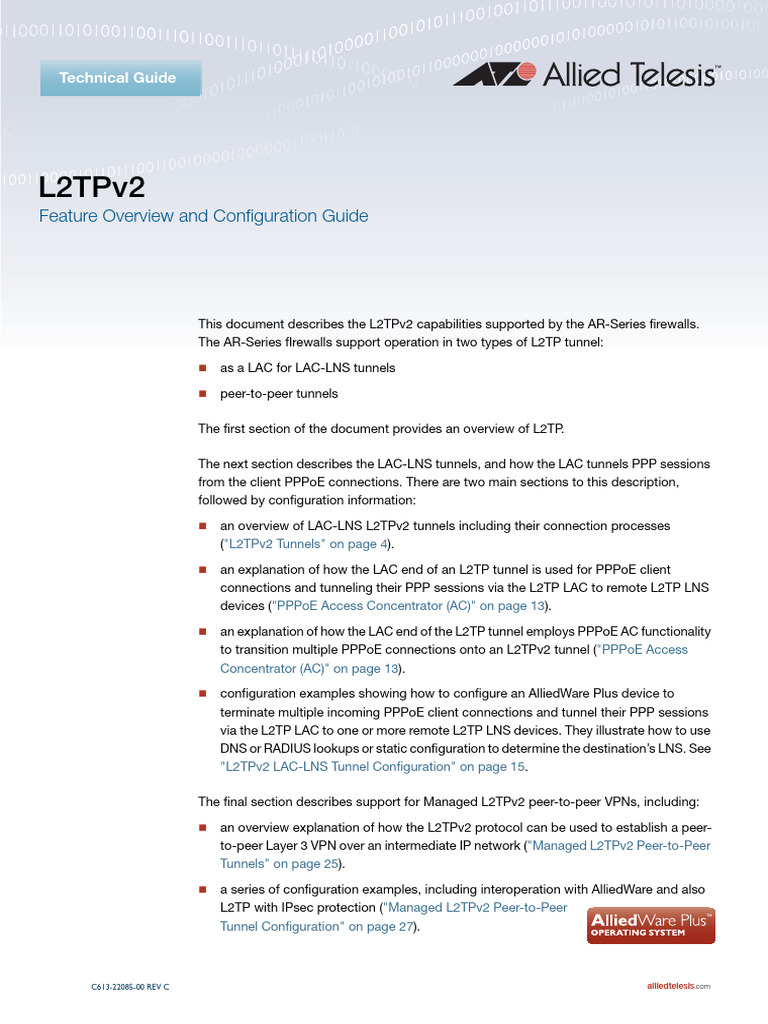 L2tp-Tunnel Feature Config Guide Rev C | PDF | Radius | Computer Science