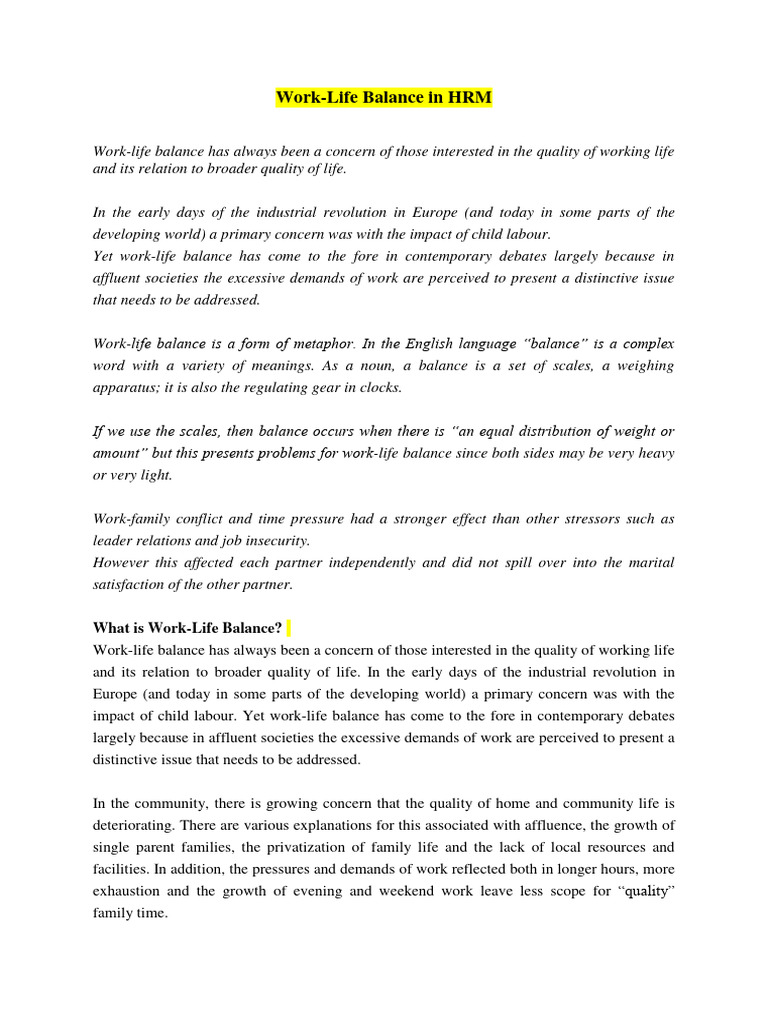 Unit 3b WLB 2 | Download Free PDF | Employment | Job Satisfaction