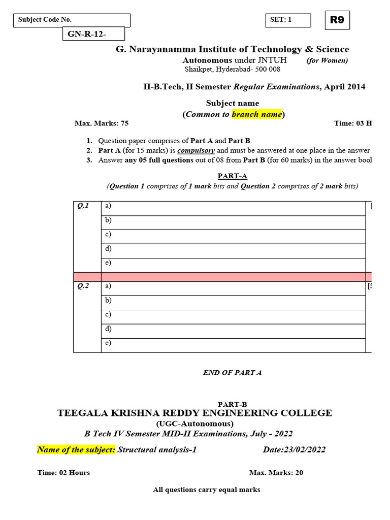 Sa-1 Mid2 Qpaper | PDF