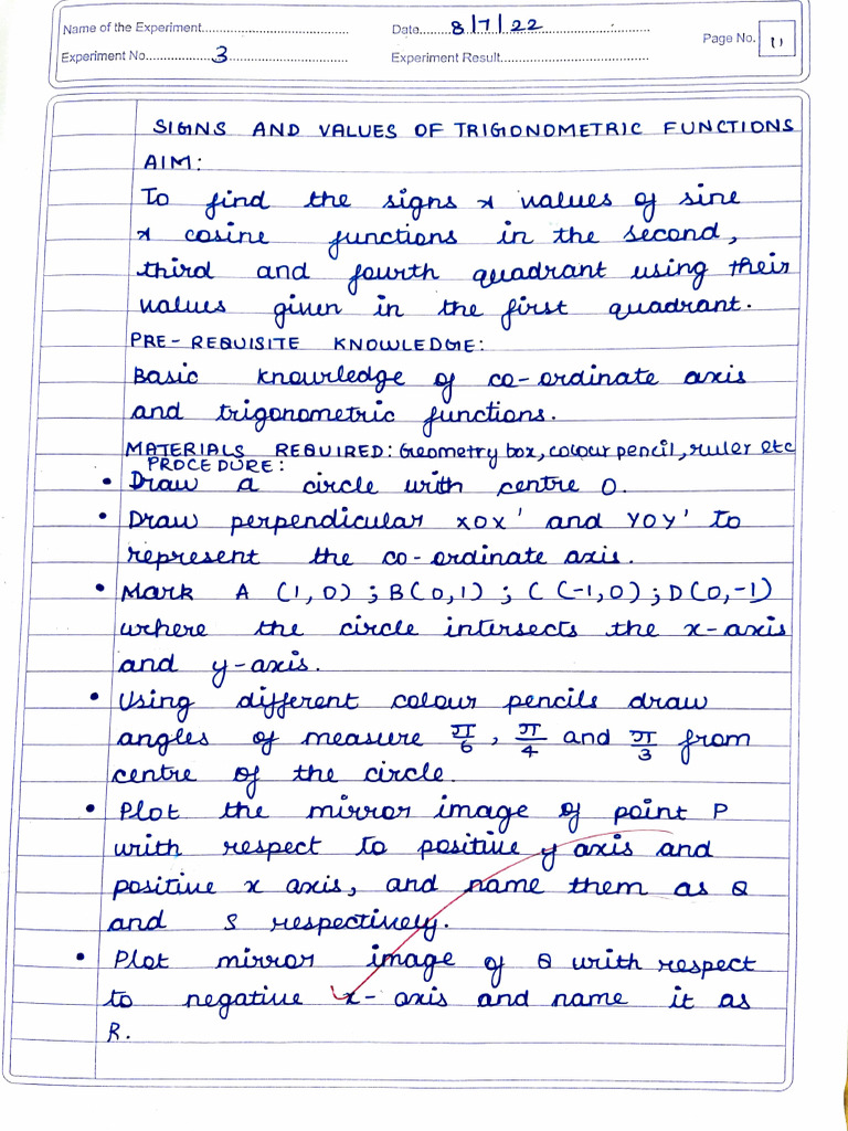 Signs and Values of Trigonometric Functions | PDF | Trigonometric Functions | Rotation