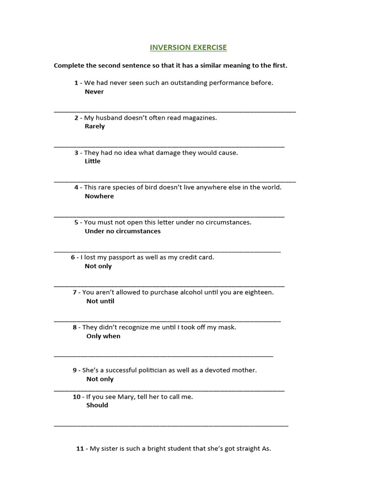 Inversion Exercise | PDF