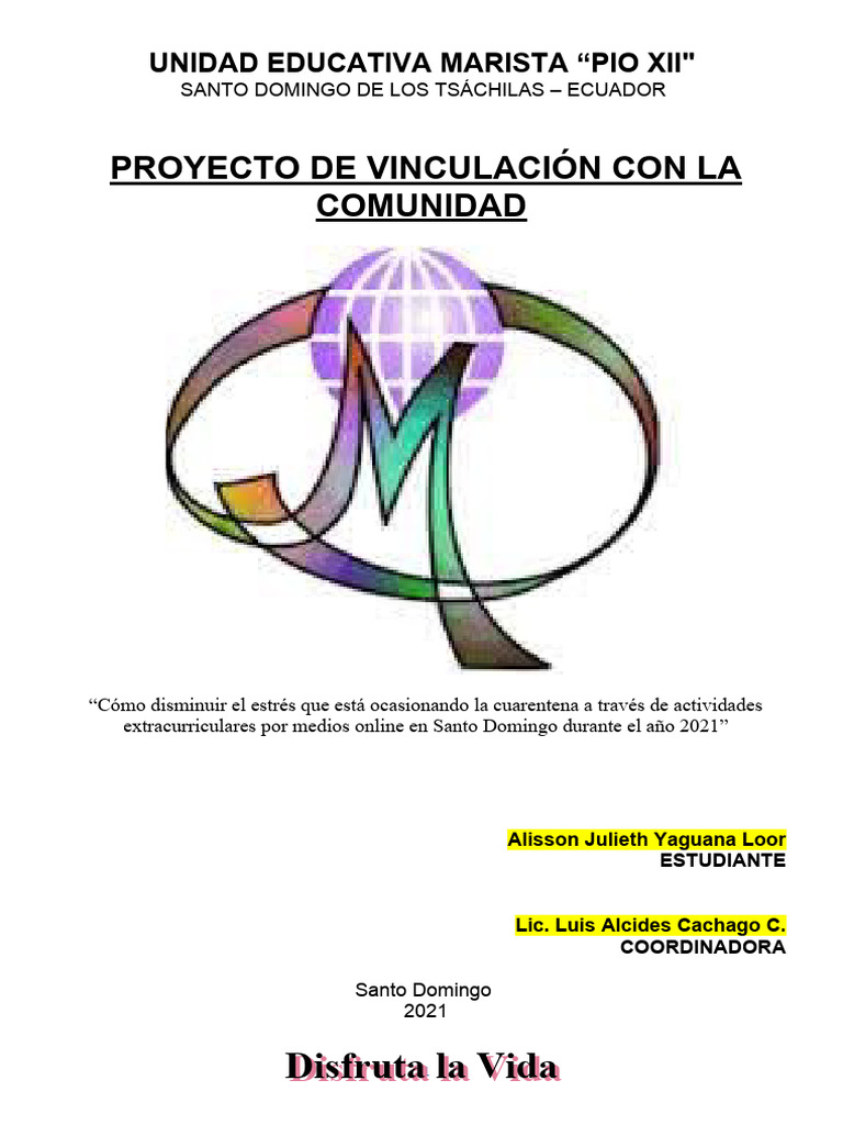 Alisson Julieth Yaguana Loor Proyecto de Vinculación | PDF