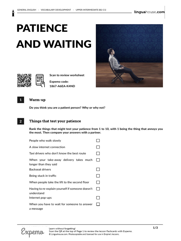 Patience and Waiting British English | PDF