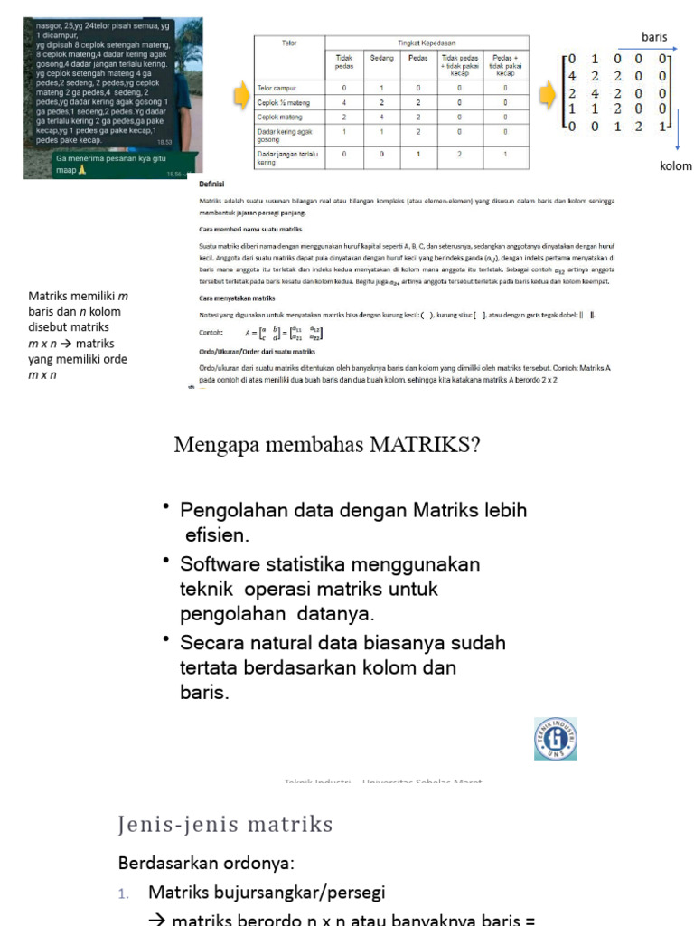 Materi 2 - Matriks | PDF | Metode & Bahan Ajar