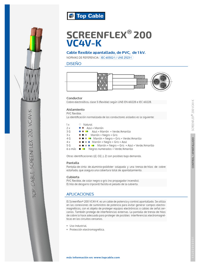 TOPCABLE SCREENFLEX 200 LiYCY VC4V-K | PDF
