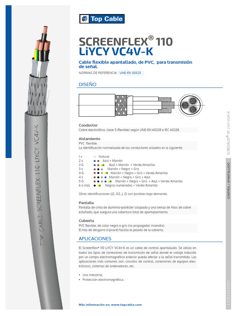 TOPCABLE SCREENFLEX 110 LiYCY VC4V-K | PDF