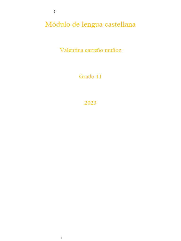 Modulo de Lengua Castellana | PDF