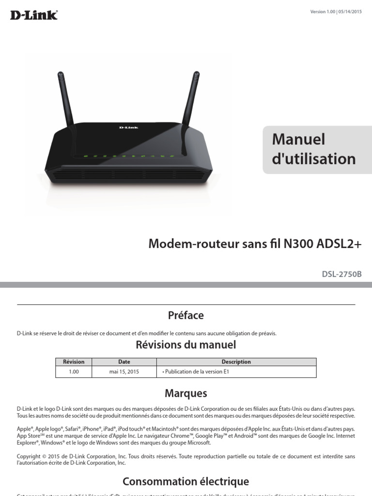 DSL-2750B Man Reve1 Manuel FR | PDF
