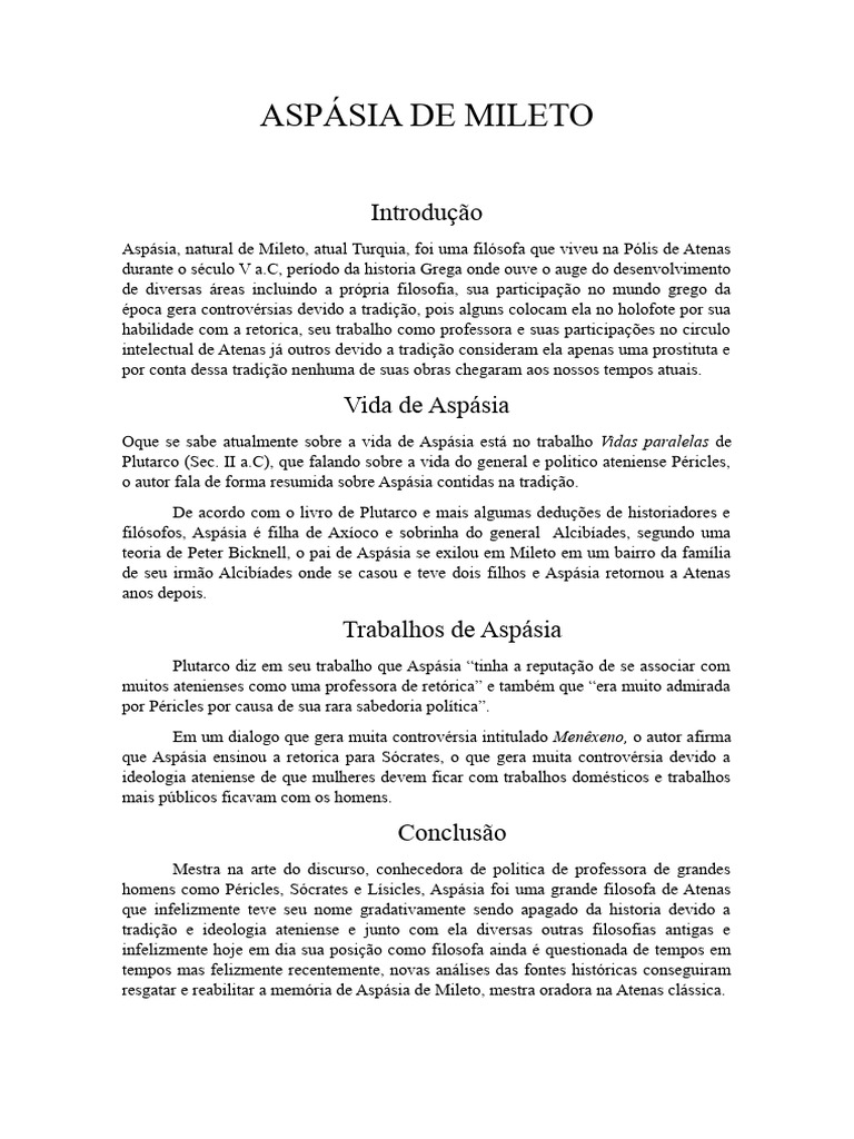 Aspásia de Mileto | PDF