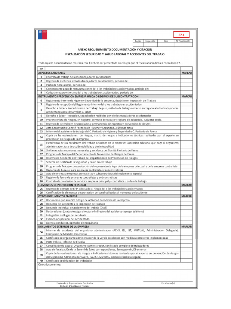 Formulario F7-1 DT | PDF