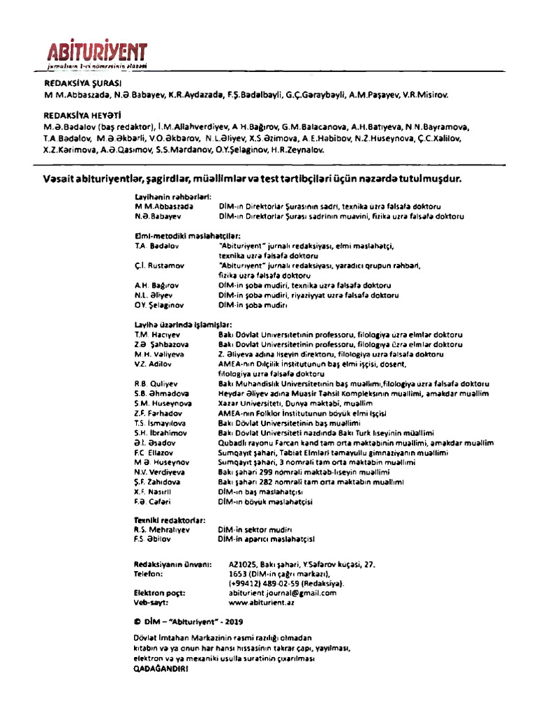 Az Dili Test Toplusu 1 Ci Hisse | PDF