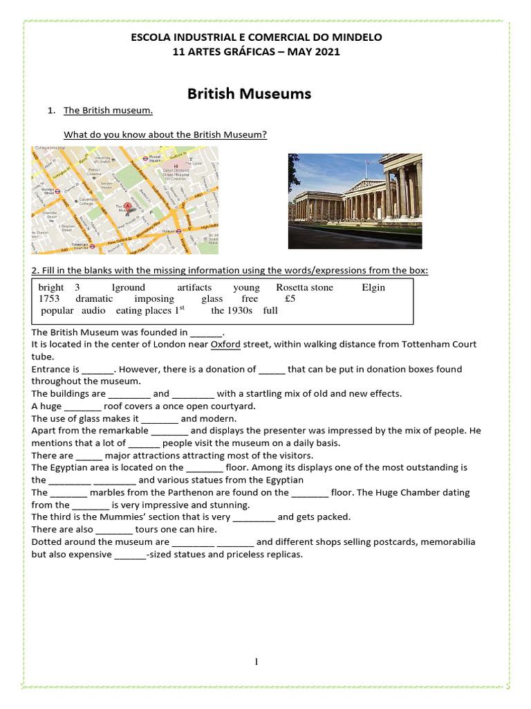 British Museums Worksheets | PDF | Museum | British Museum